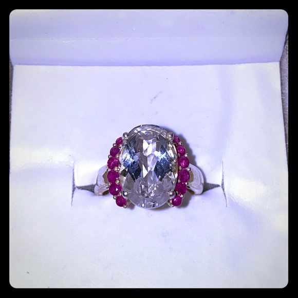 Jewelry | Genuine Quartz And Ruby Ring Set In Sterling | Poshmark